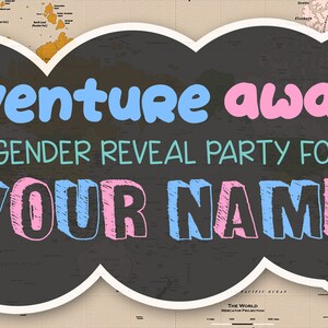 Gender Reveal Party Banner Pink or Blue Sign Personalized Sign - Etsy