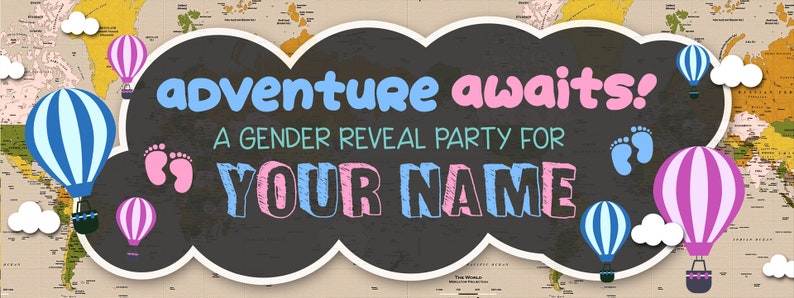 Gender Reveal Party Banner Pink or Blue Sign Personalized Sign - Etsy