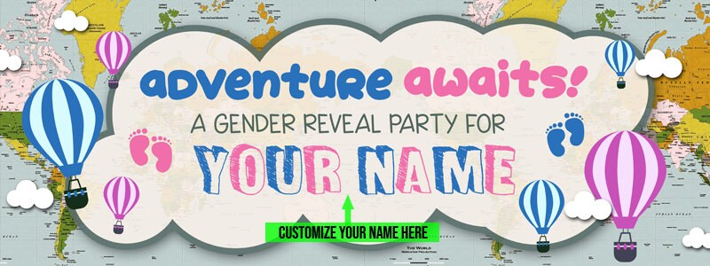 Gender Reveal Party Banner Pink or Blue Sign Personalized Sign | Etsy