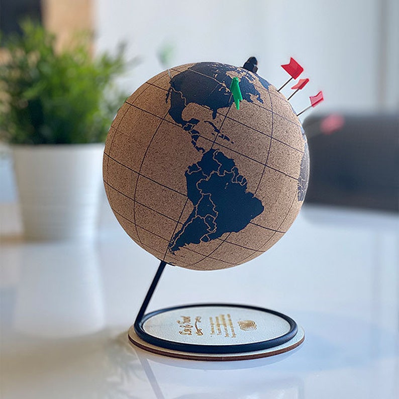 Cork World Ball Globe With Flags - Etsy