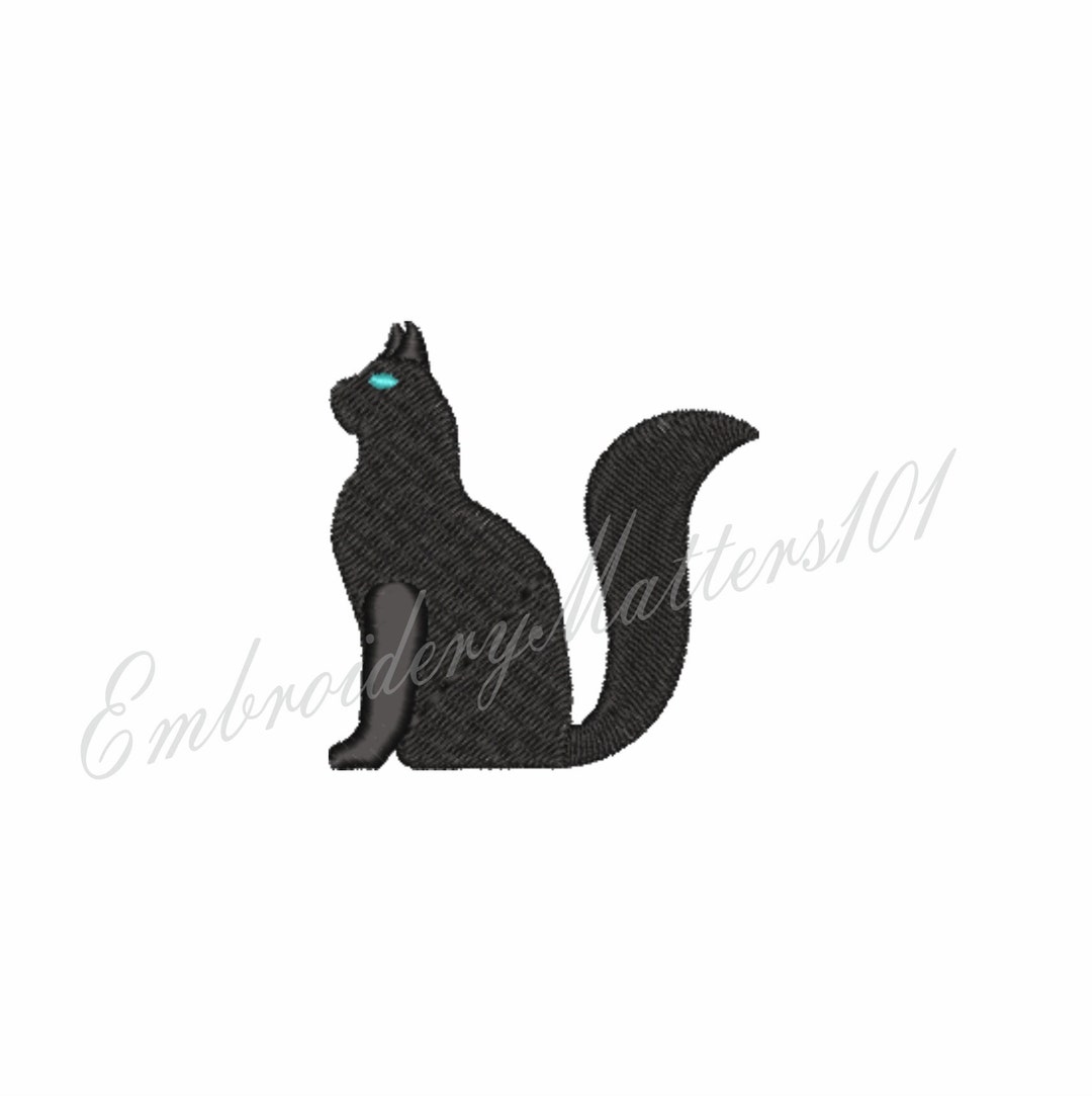 Small Cat Embroidery Design. Cat Silhouette - Etsy