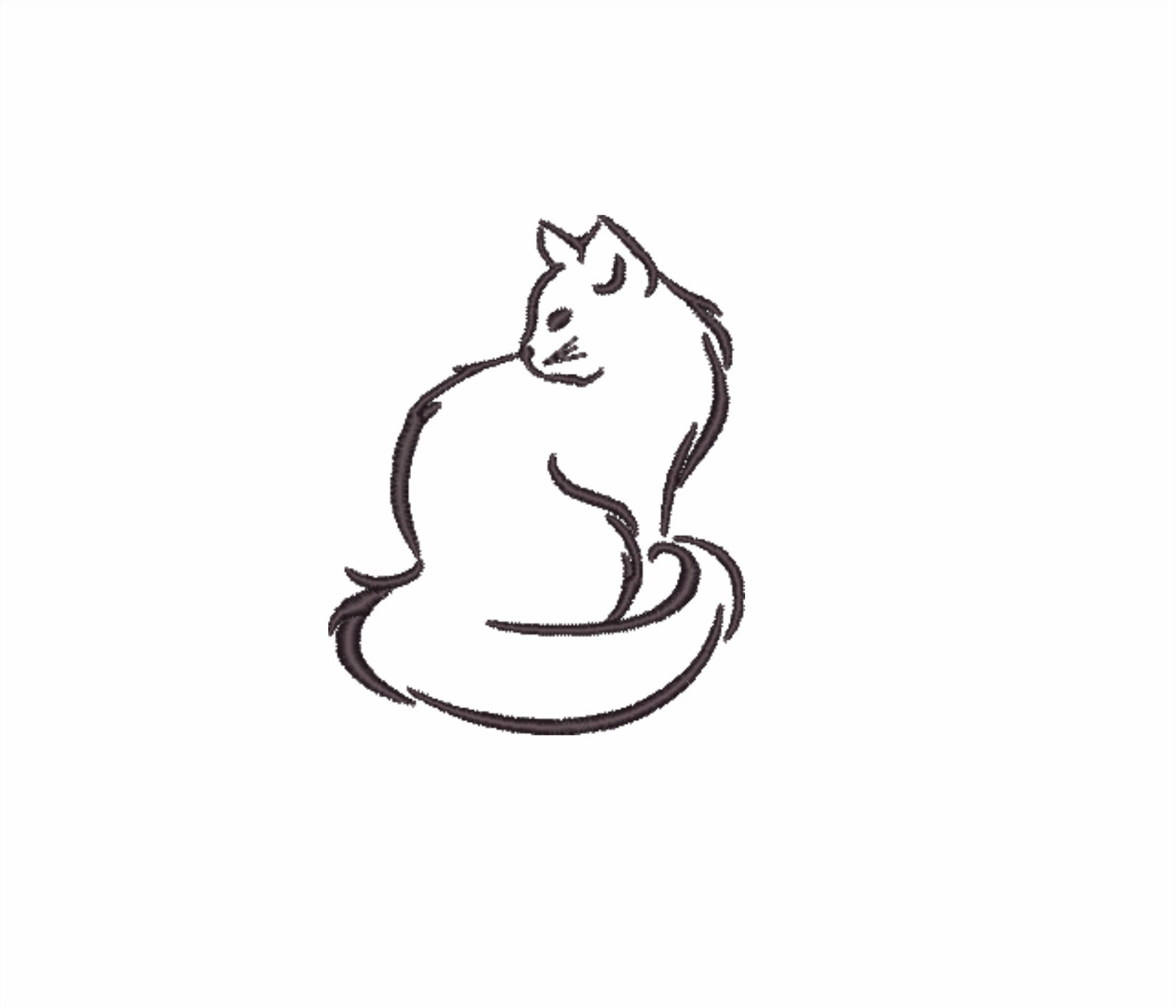 Cat Outline Embroidery Design. Two Sizes | Etsy