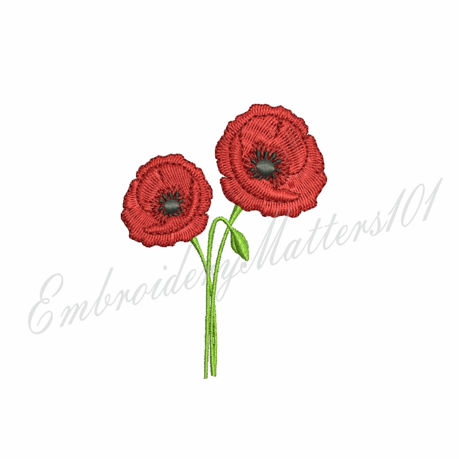 Poppy Embroidery Design - Etsy