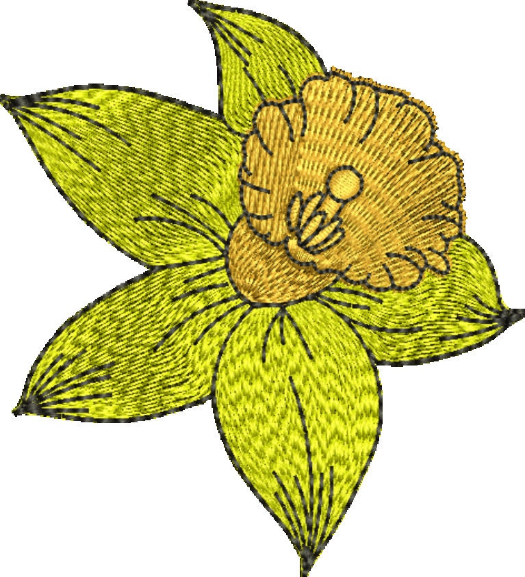 Daffodil Embroidery Design | Etsy Australia