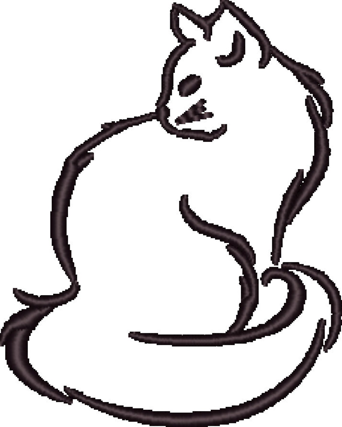 Cat Outline Embroidery Design. Two Sizes | Etsy