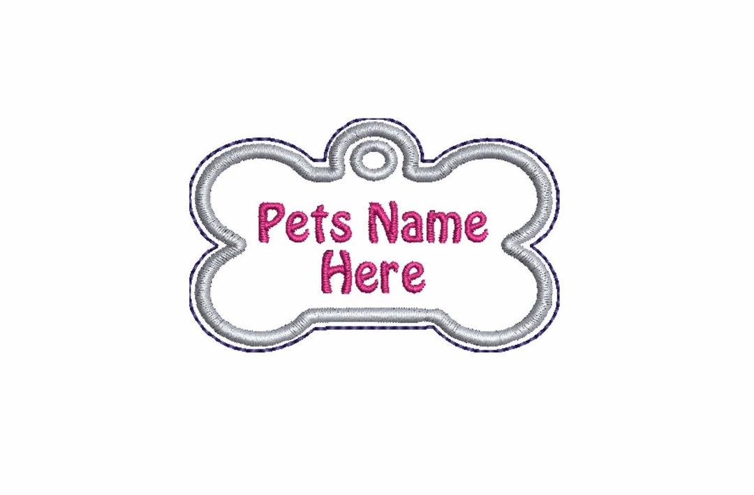 Dog Tag Embroidery Design. Dog Bone Feltie - Etsy
