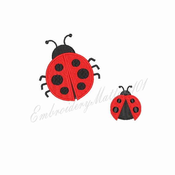 Ladybird Embroidery Design 2 Sizes - Etsy