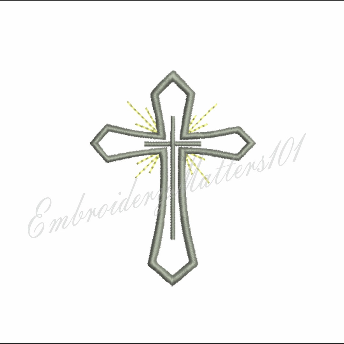 Cross Embroidery Design. Two Sizes - Etsy