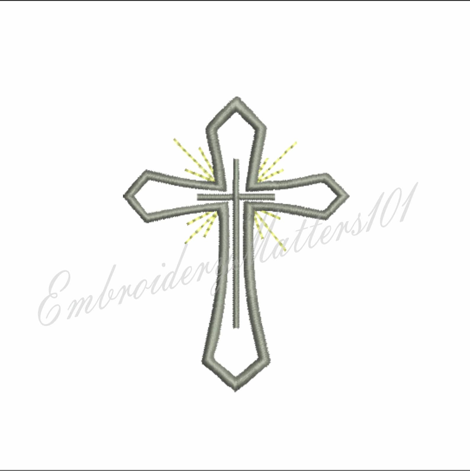 Cross Embroidery Design. Two Sizes - Etsy