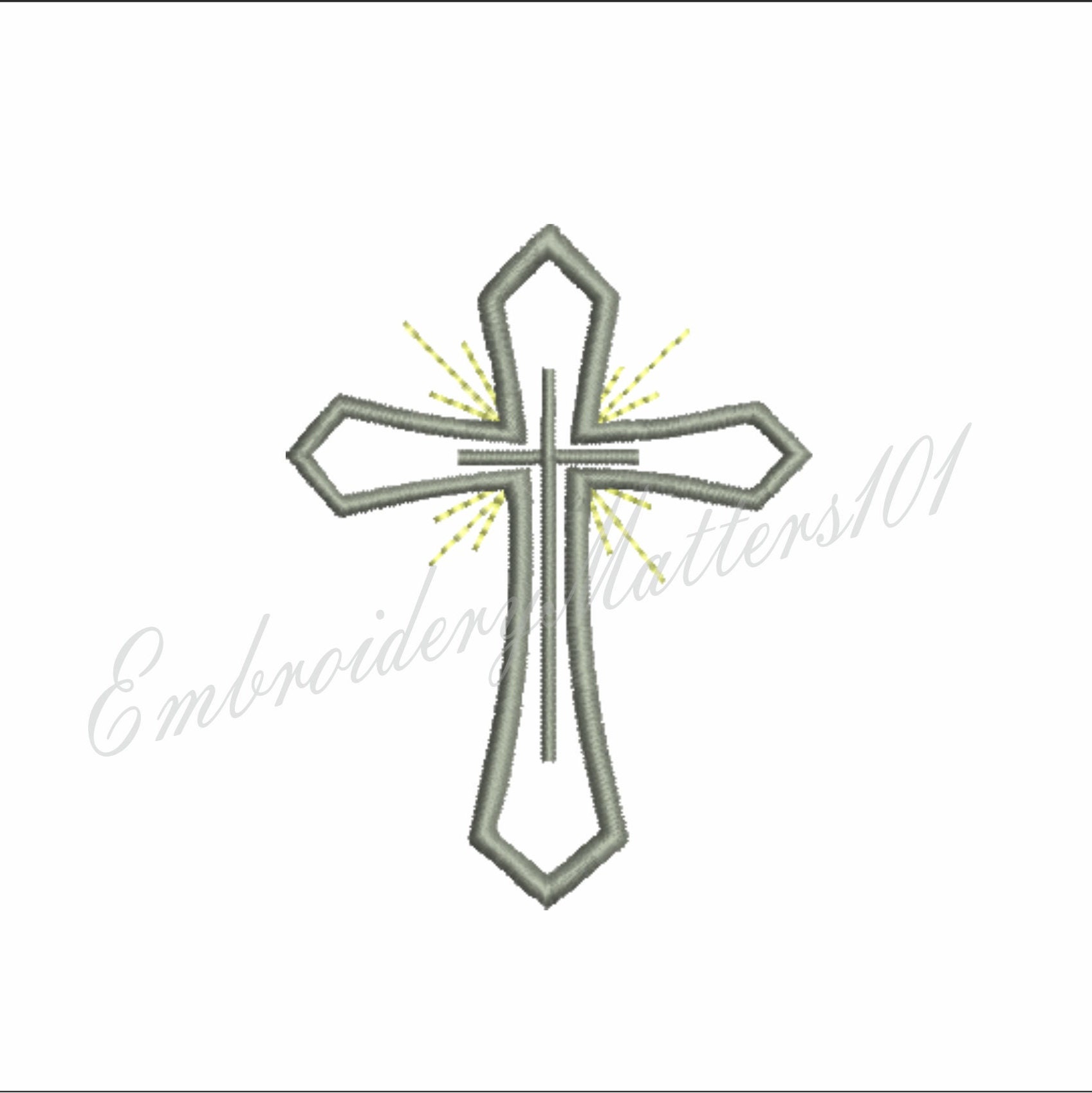 Cross Embroidery Design. Two Sizes - Etsy UK