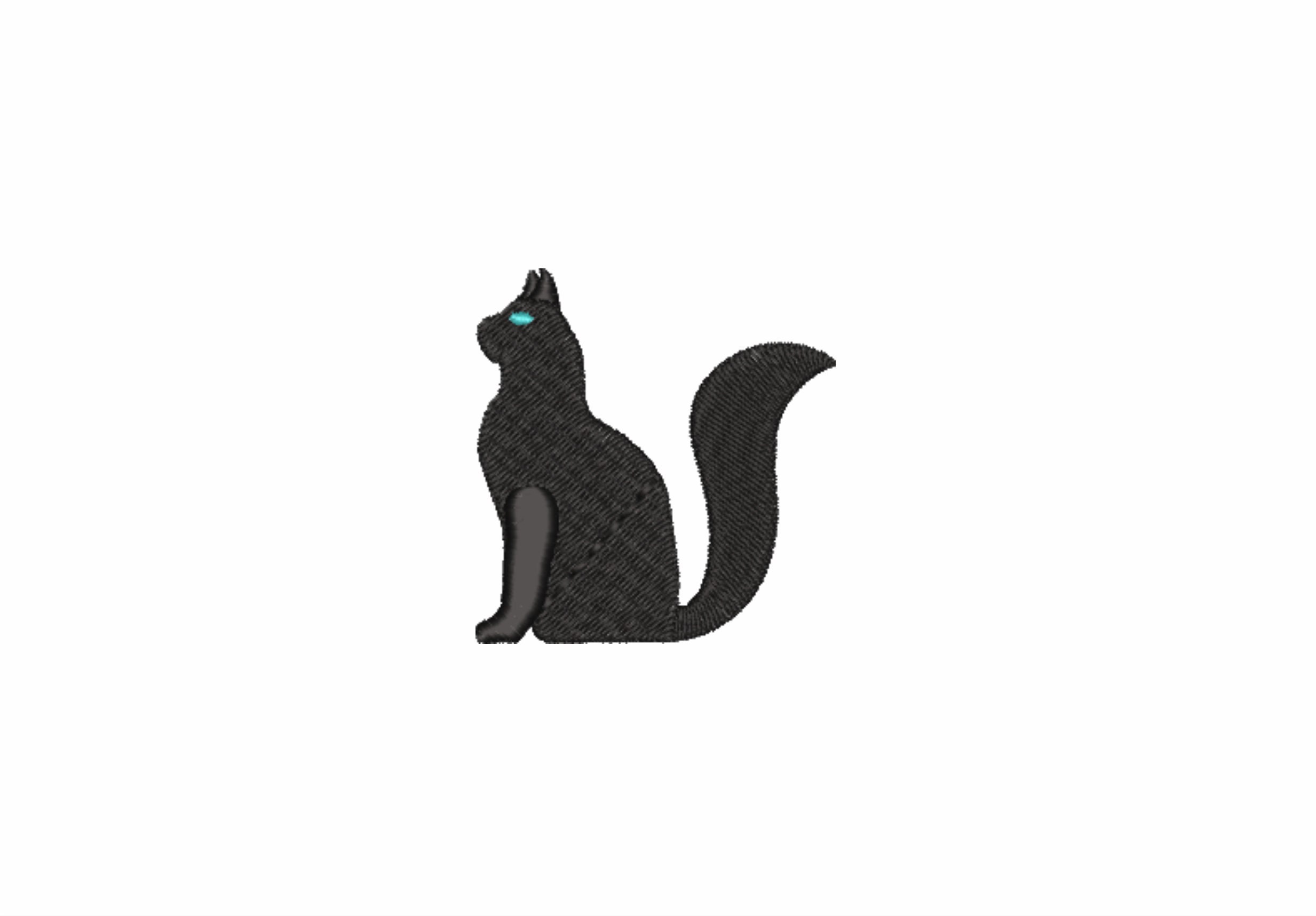 Small cat embroidery design. cat silhouette | Etsy