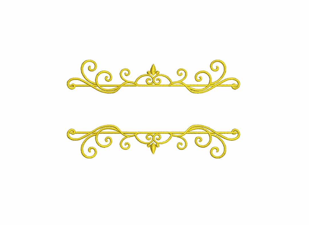 Split Frame Monogram Scroll. Embroidery Design - Etsy