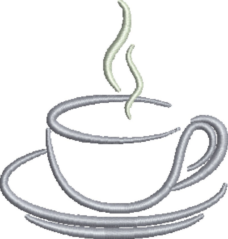Coffee Cup Embroidery Design. - Etsy