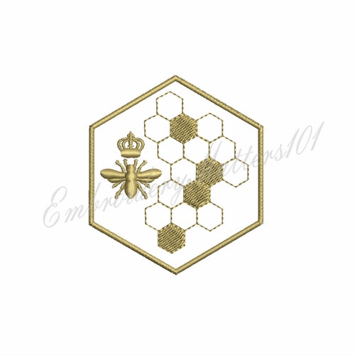 Honeybee Patch Honeybee Embroidery Queen Bee Patch Bee - Etsy