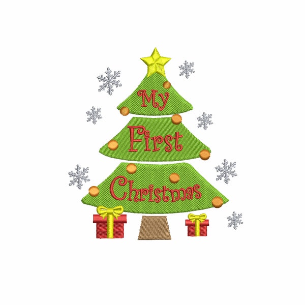 First Christmas Embroidery Design - Etsy
