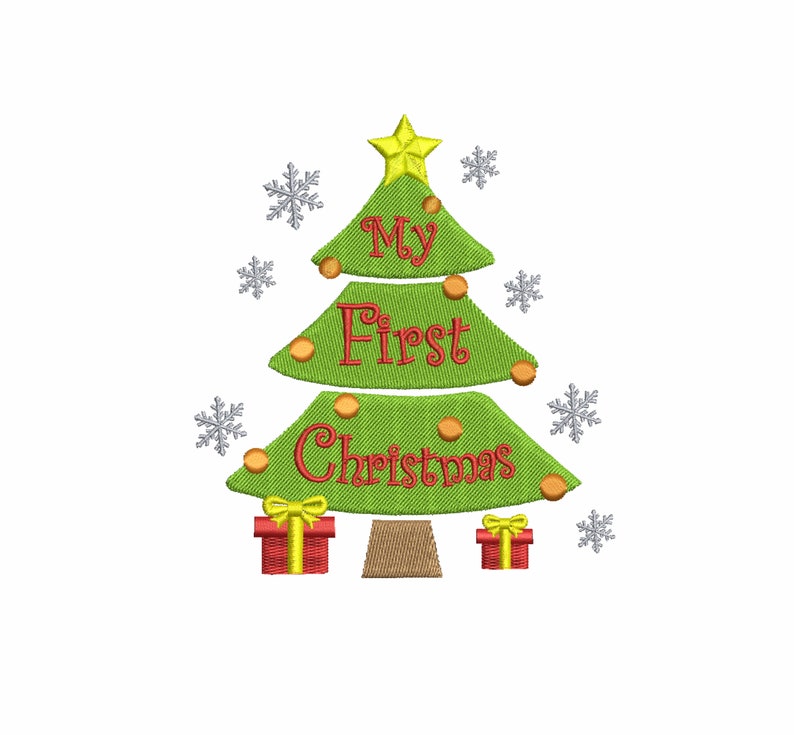 First Christmas Embroidery Design - Etsy