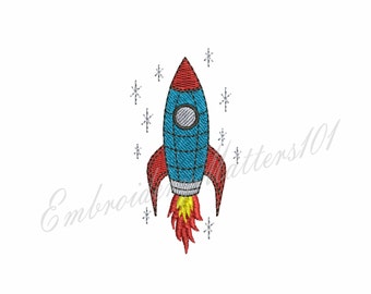 Space Shuttle Machine Embroidery Design File 5 Sizes, Space Rocket ...