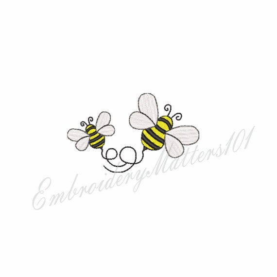Cute Bumble Bee Embroidery Design. 2 Sizes - Etsy
