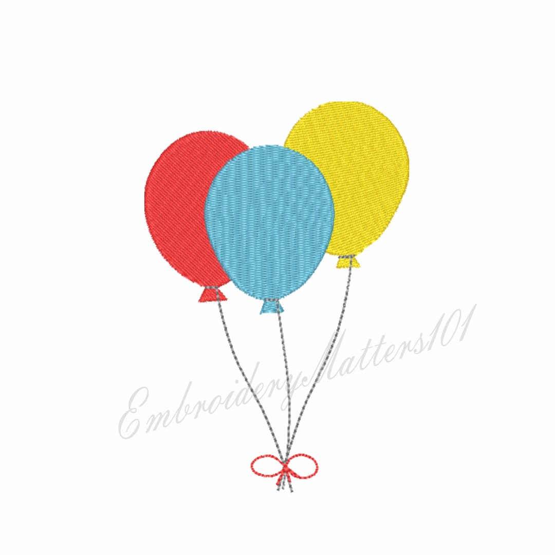 Balloons Machine Embroidery Design. 3 Sizes - Etsy