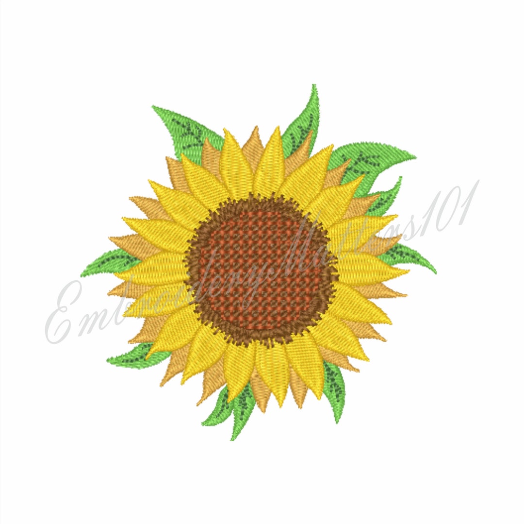 Sunflower Machine Embroidery Design. Two Sizes - Etsy