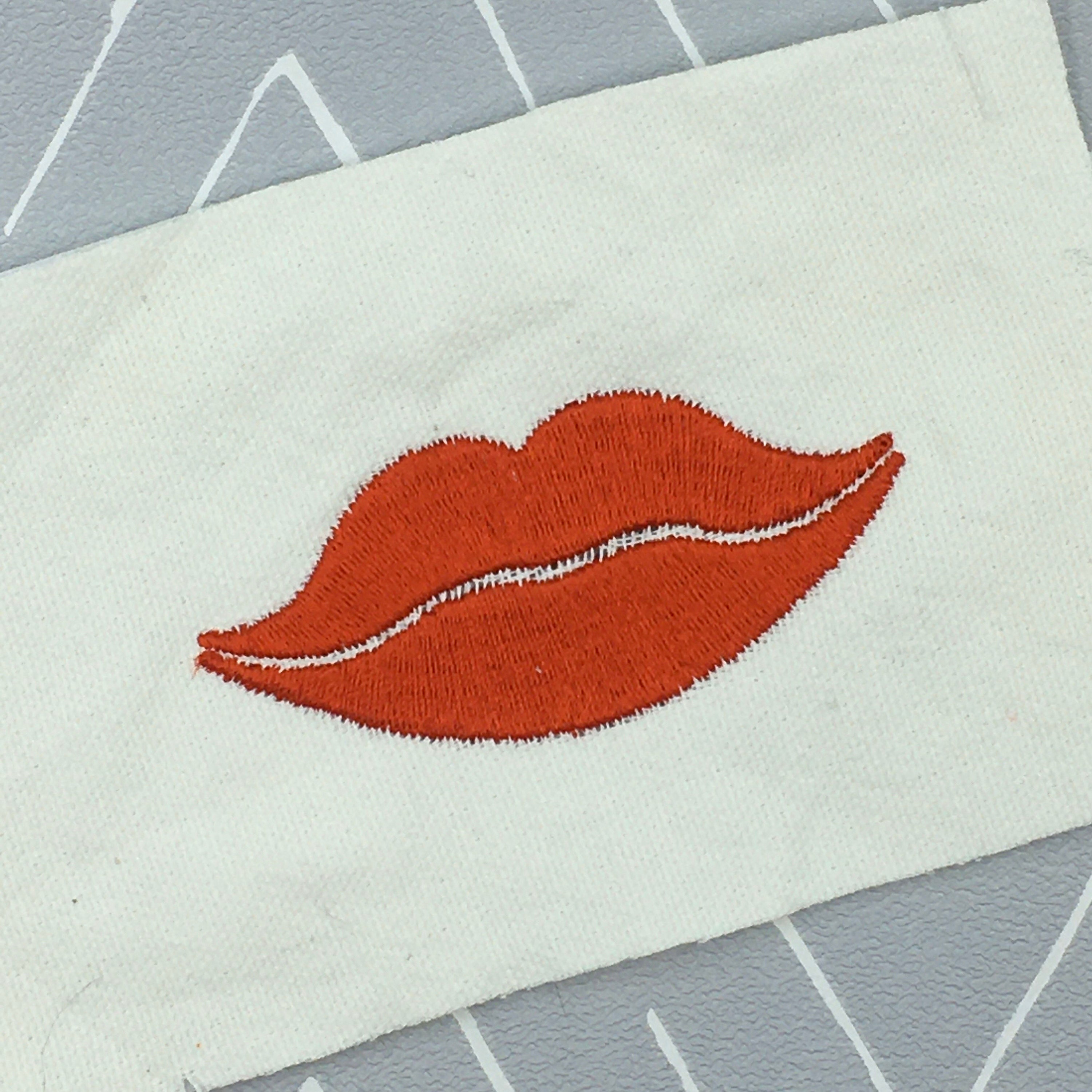 Lips Embroidery Design. Set of Three - Etsy