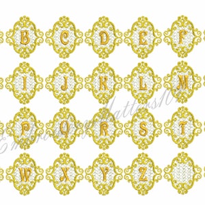 Monogram Fonts Frame. Embossed Font Embroidery - Etsy