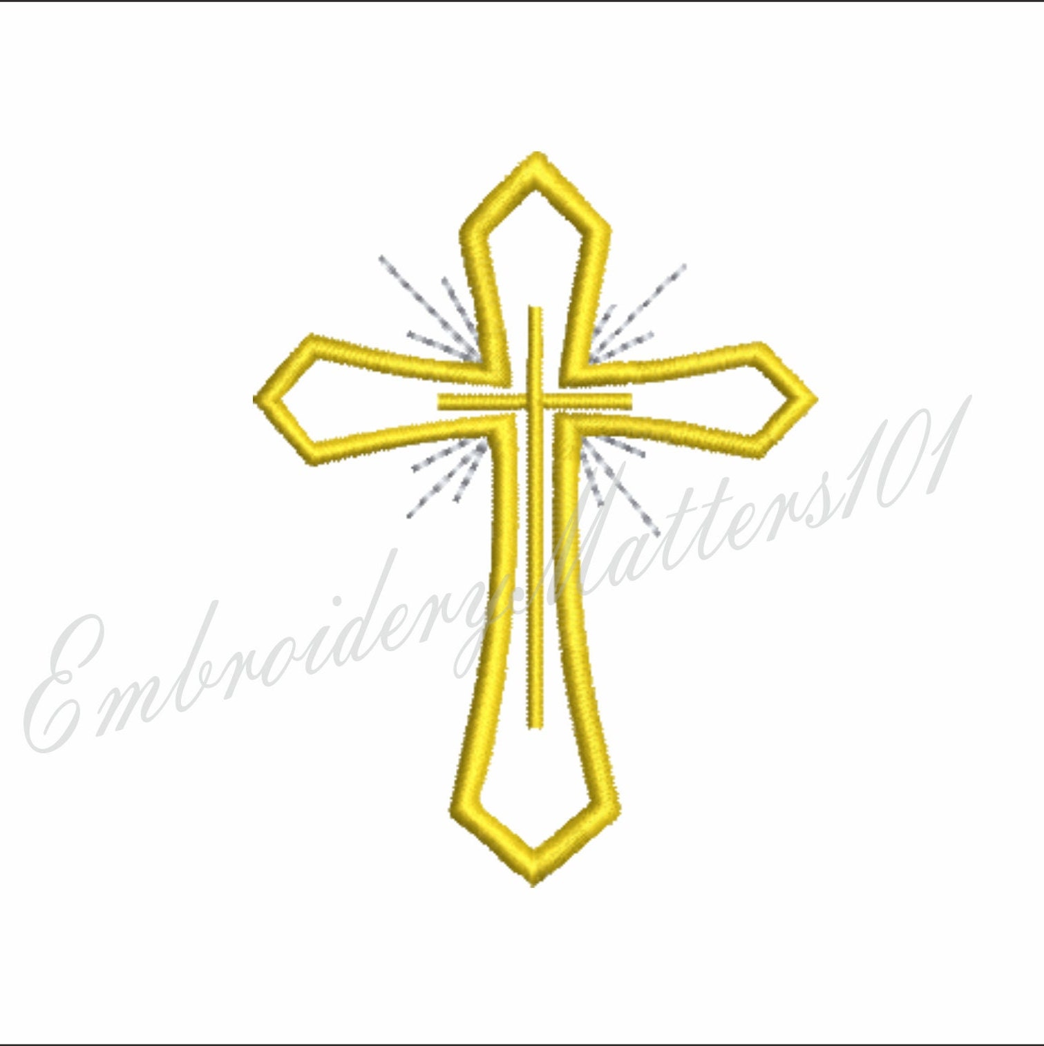 Cross Embroidery Design. Two Sizes - Etsy UK