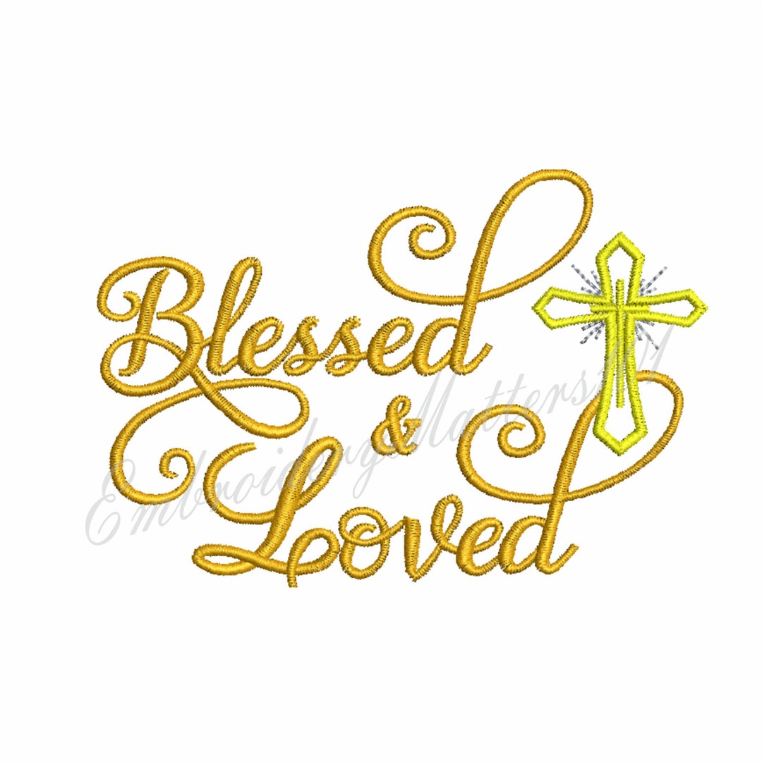 Blessed Embroidery Design. TWO SIZES. - Etsy
