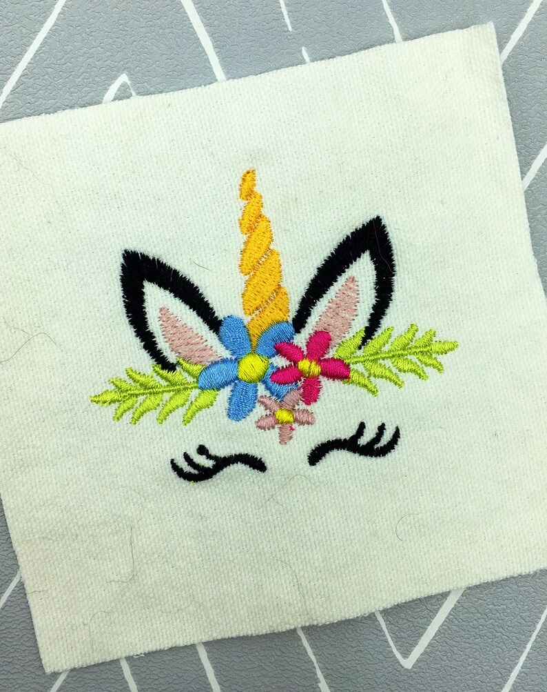 Cute Unicorn Face Machine Embroidery Design. Two Sizes | Etsy
