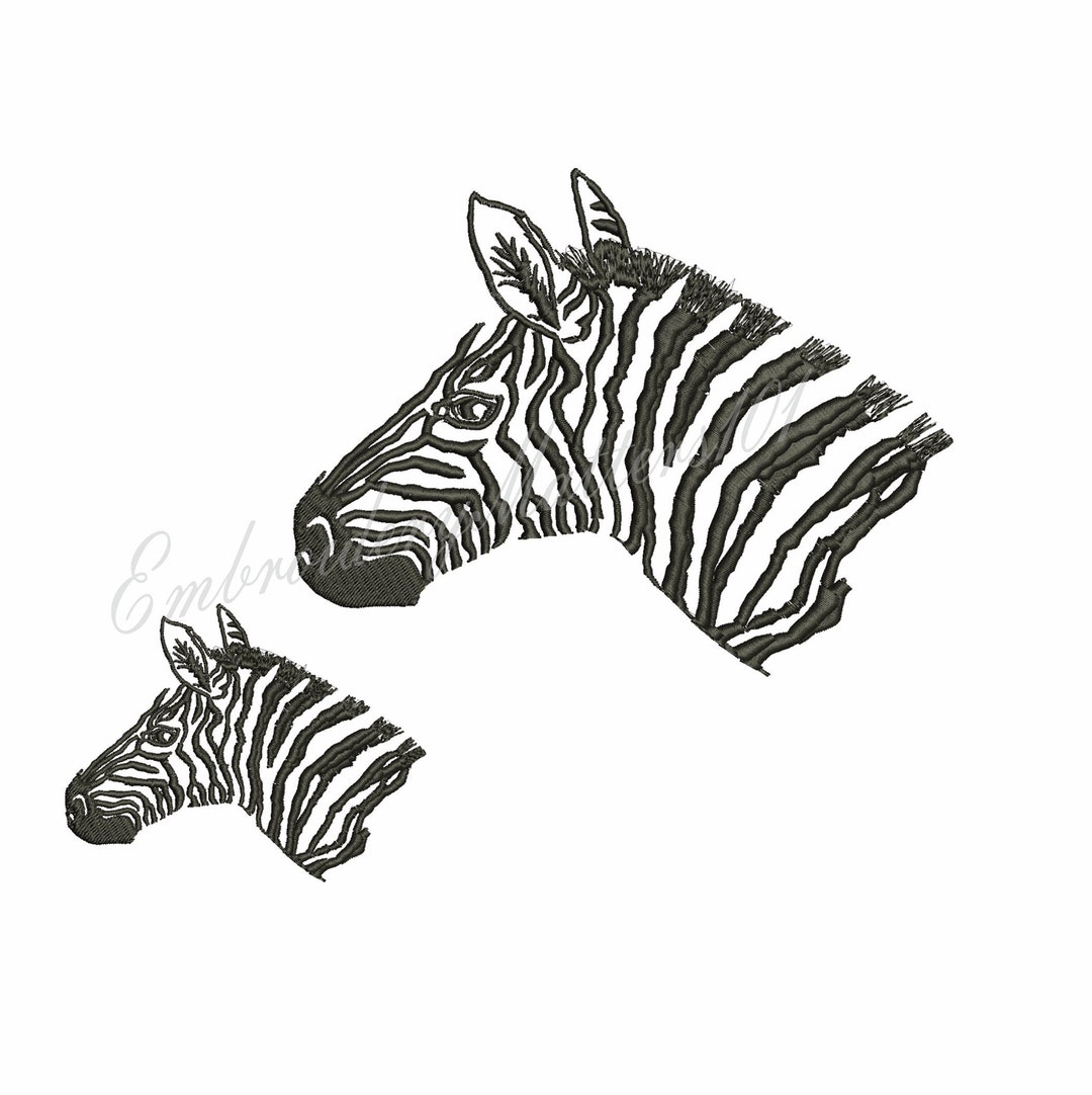 Zebra Embroidery Design. Two Sizes. - Etsy