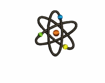 Atom Embroidery Design. Science Embroidery Design. Atom Symbol ...