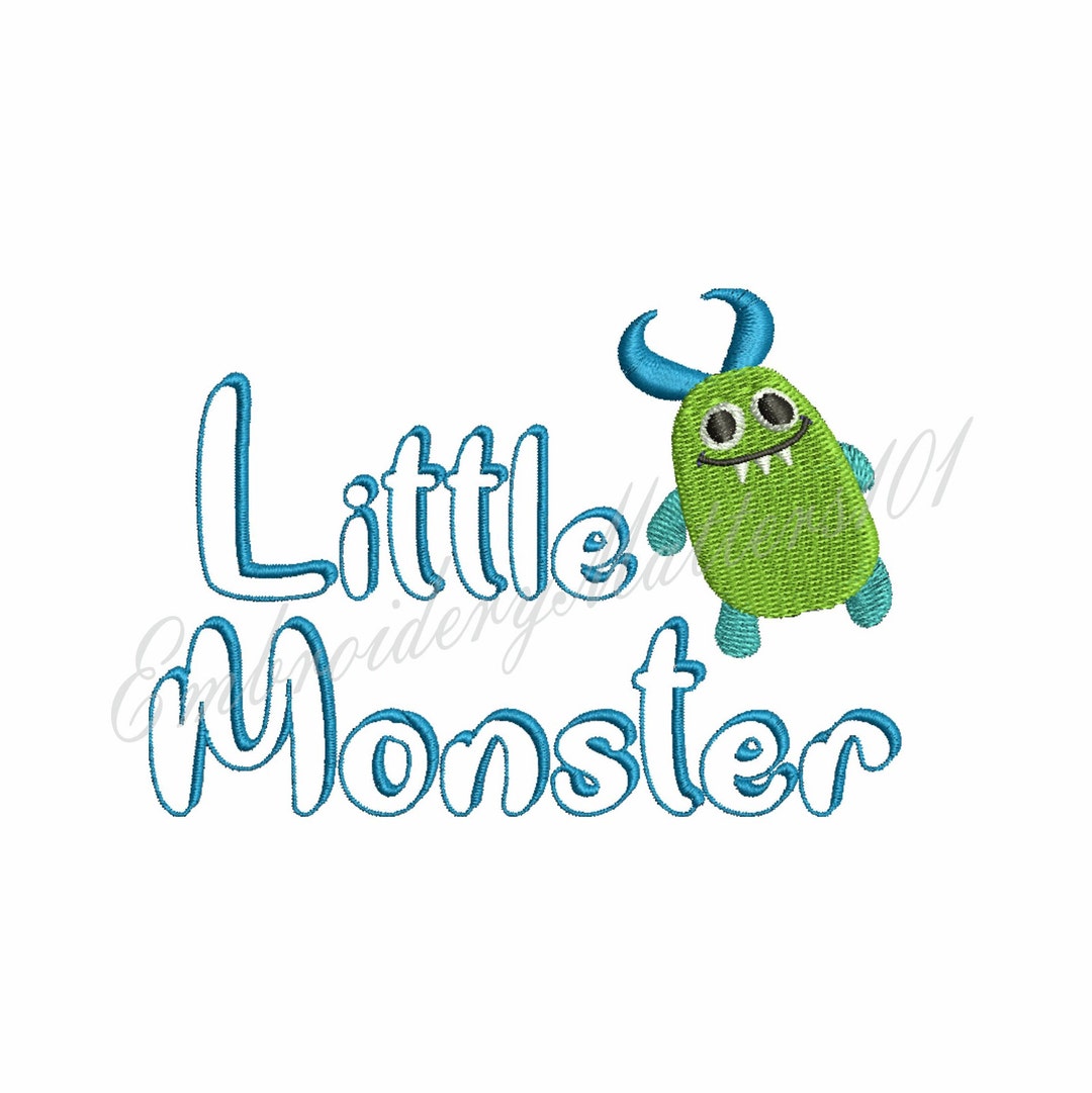 Little Monster Embroidery Design - Etsy