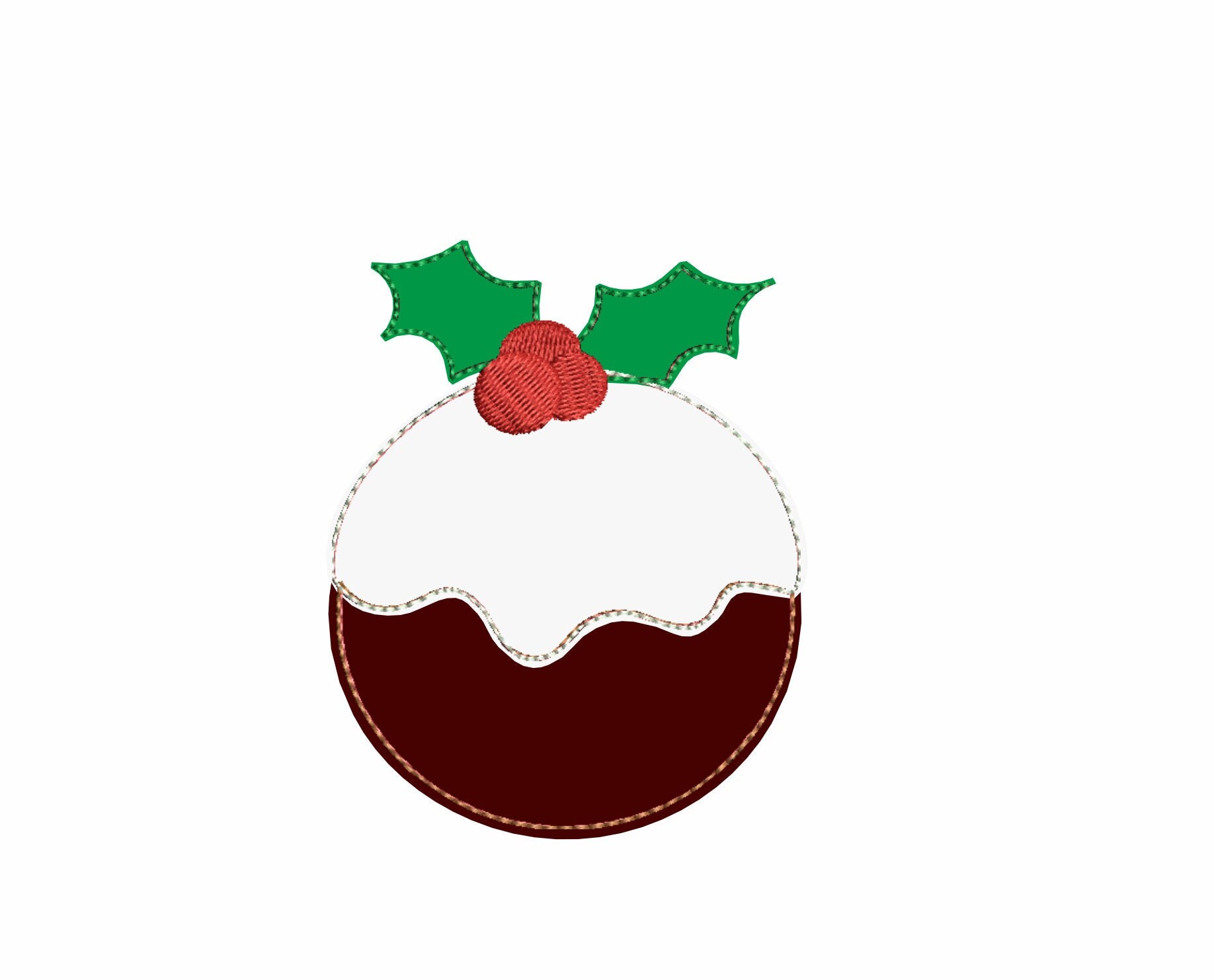 Christmas pudding embroidery design. | Etsy