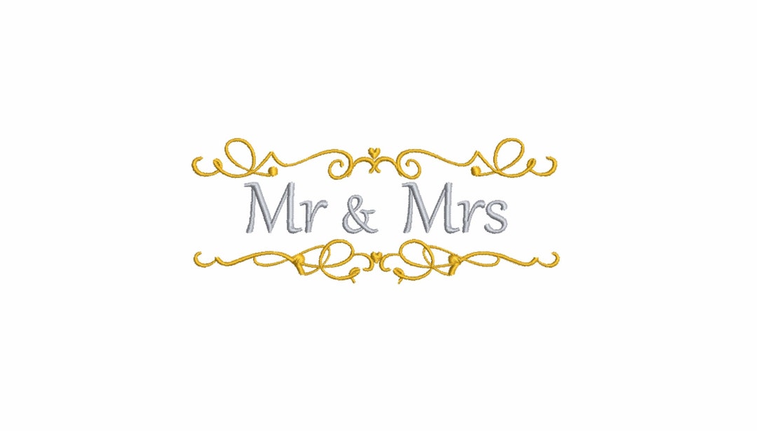 Mr and Mrs Embroidery Design - Etsy