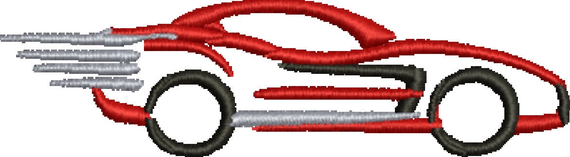 Sports Car Embroidery Design. Fast Car - Etsy