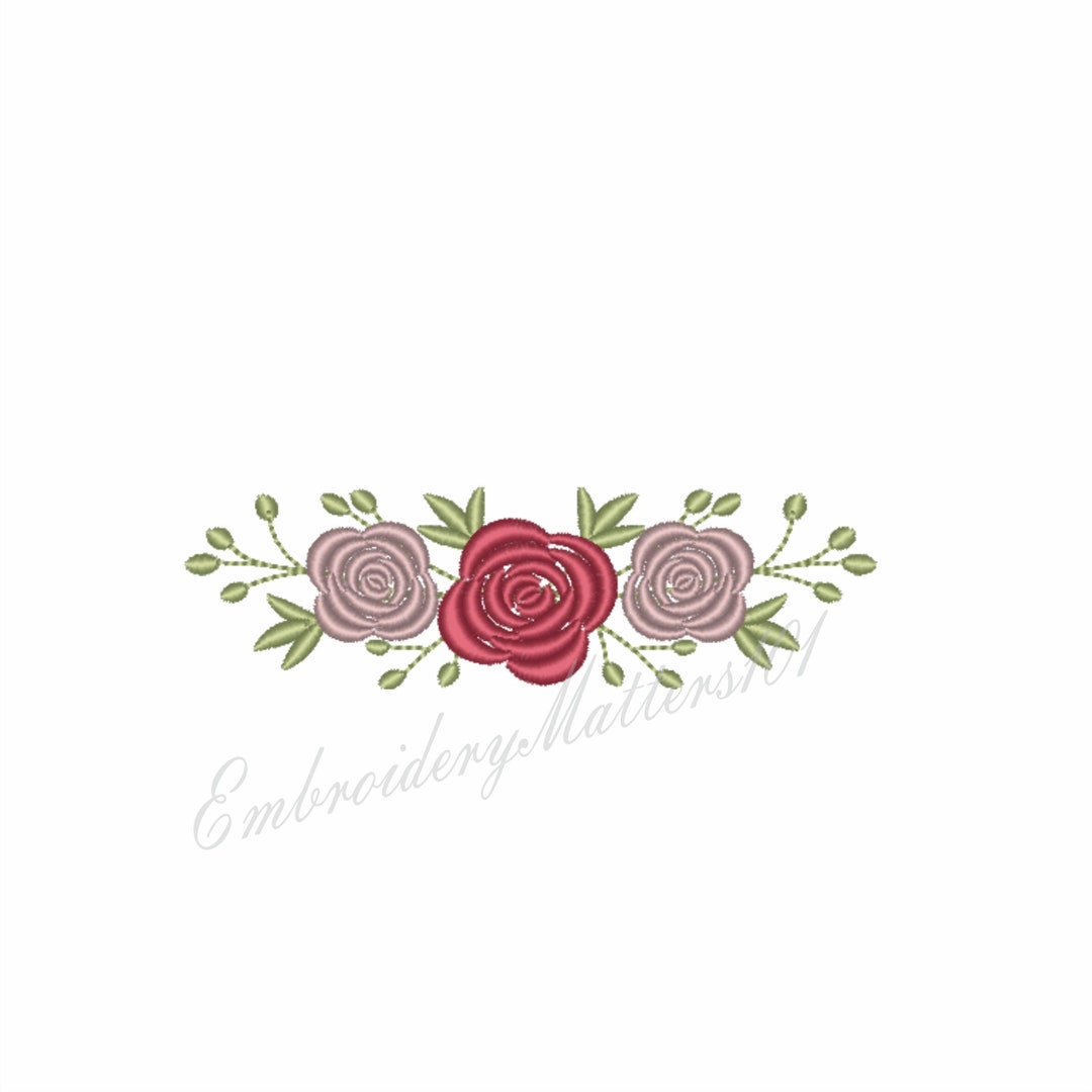 Floral Machine Embroidery Design. Three Sizes - Etsy