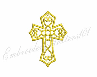 Religious Cross Embroidery Design, Christening Embroidery, Baptism ...