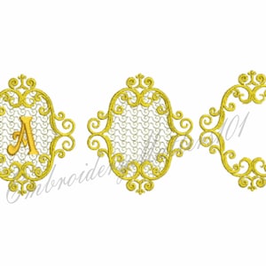 Monogram Fonts Frame. Embossed Font Embroidery - Etsy