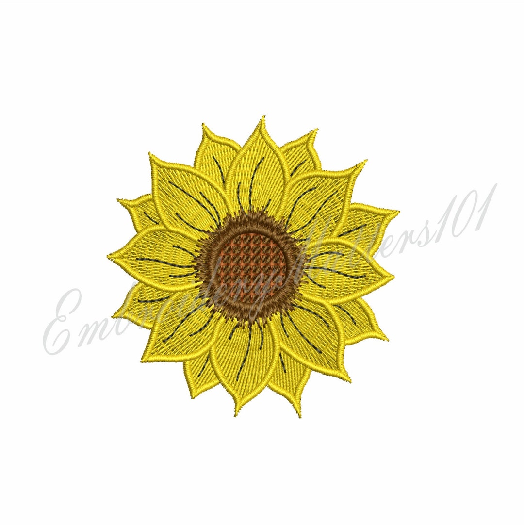 Sunflower Machine Embroidery Design. - Etsy