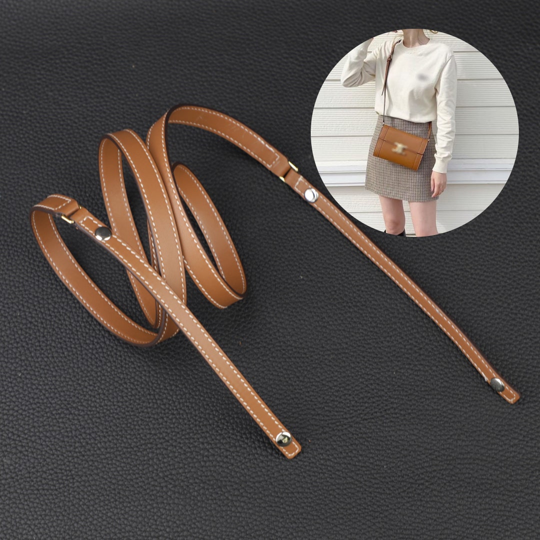 Handmade the Gold Swift Leather Shoulder Strap for Triomphe Strap Bag ...