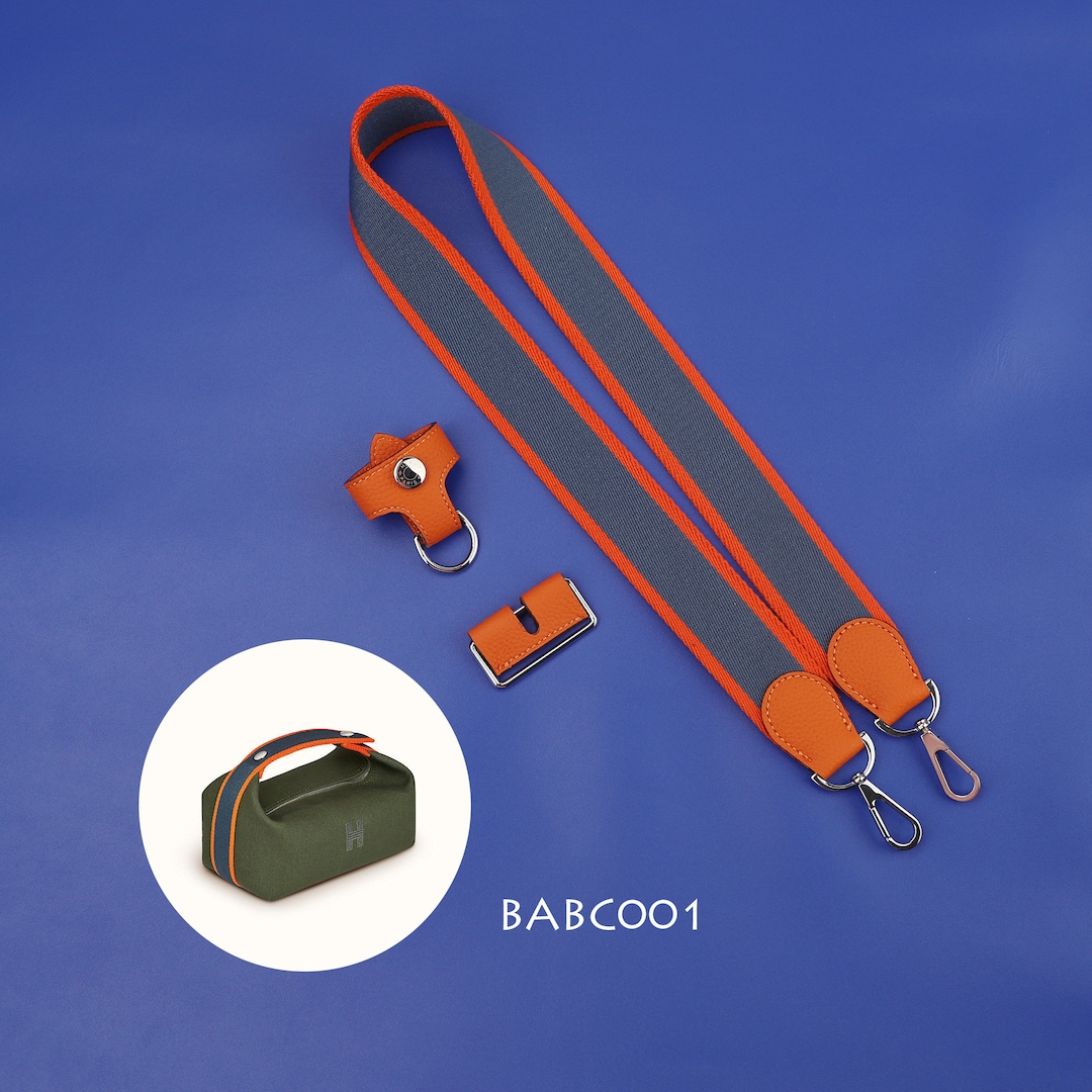 Handmade the Leather and Cavas Shoulder Strap and Togo Leather Conneter ...