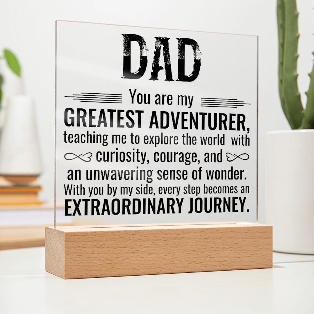 Custom Dad Acrylic Plaque, Light up Father Gift From Daughter ...