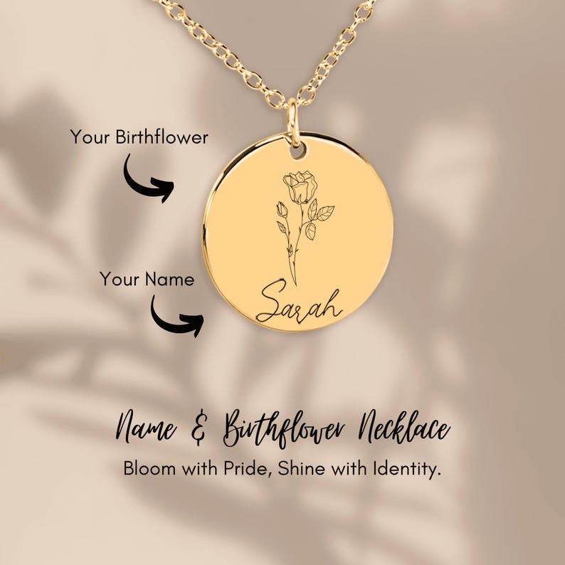 Heartfelt Daughter Necklace From Dad Custom Name & Birth Flower Jewelry ...