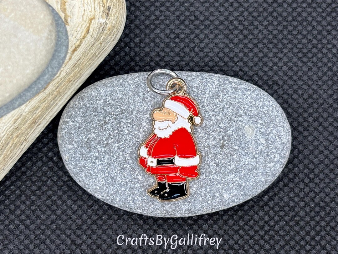 6 Santa Claus Charms for Making Jewelry | Enamel Christmas & Holiday ...
