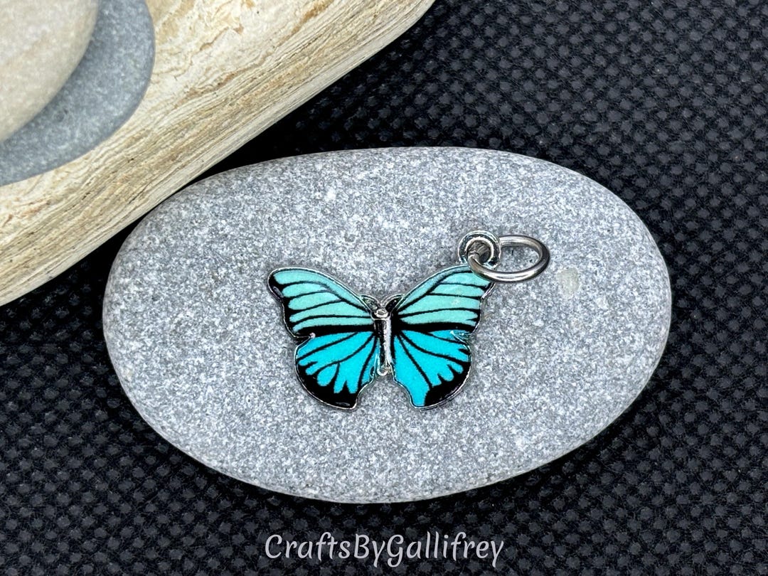 Butterfly Enamel Charms With Jump Rings: Jewelry & Craft Supplies - Set ...