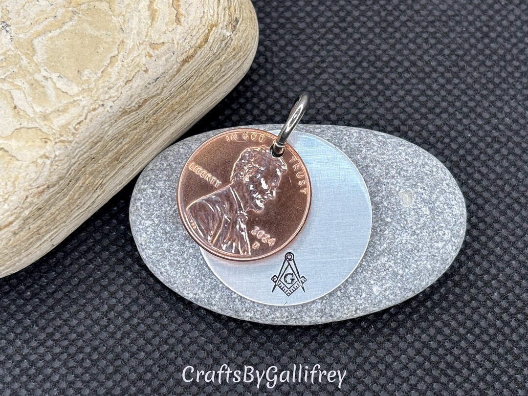 Masonic Penny Charm – Choose Year | Freemason First Degree Gift | Lucky ...