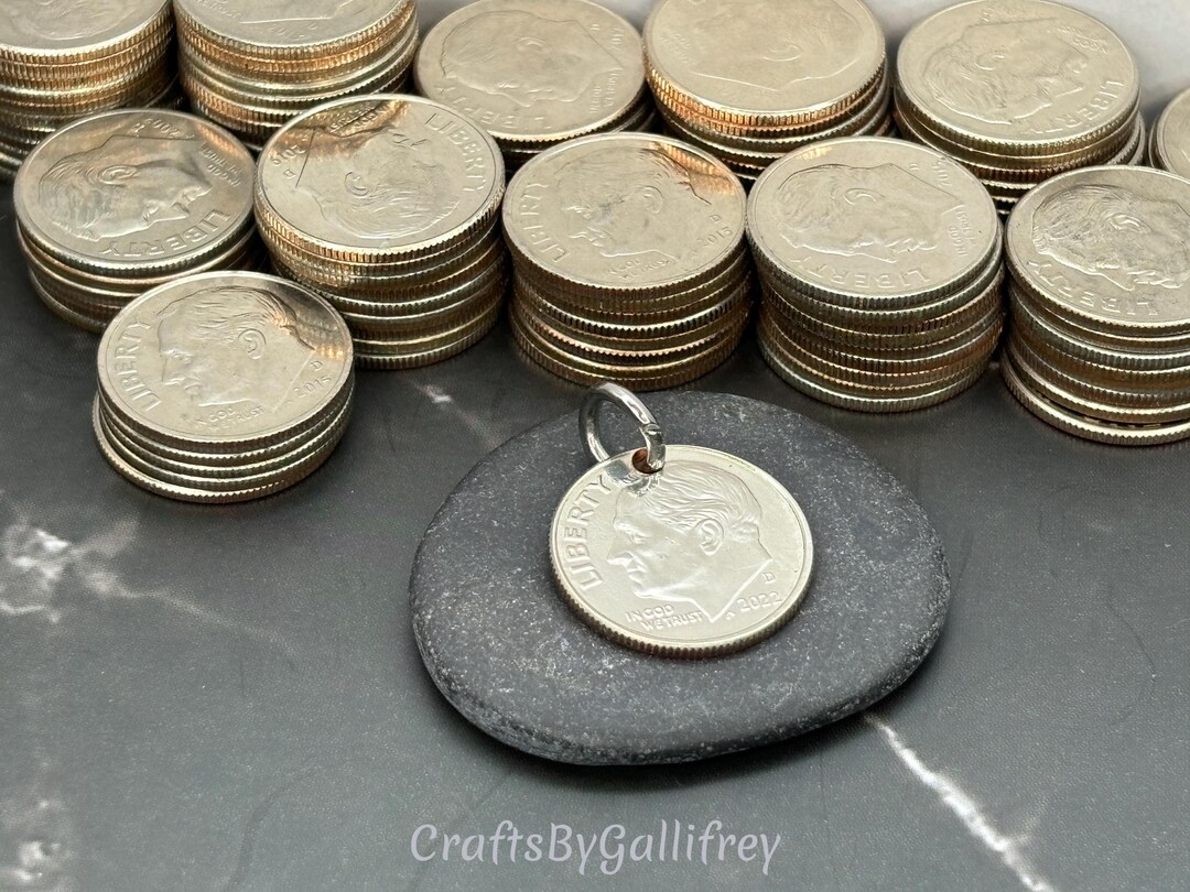 10 Year Anniversary Dime Coin Charm - Pick the Year | Birthday Coins ...