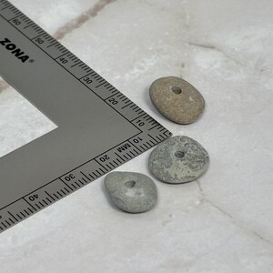 Hand Drilled Assorted Beach Stone Beads: Small Natural Flat Rock Spacer ...