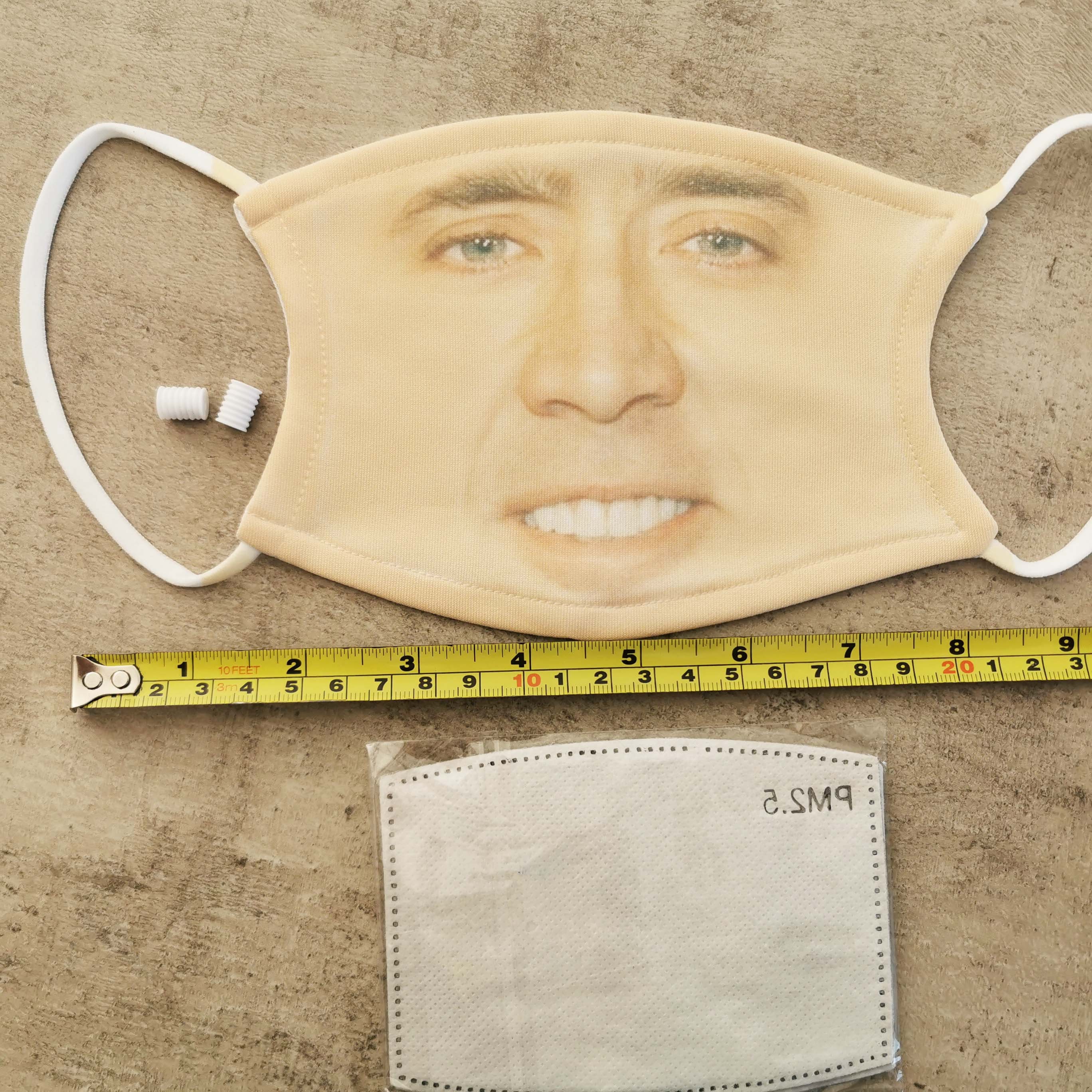 Nicolas Cage, Nic Cage, Creepy Face, Meme, Funny Face Mask, Washable ...