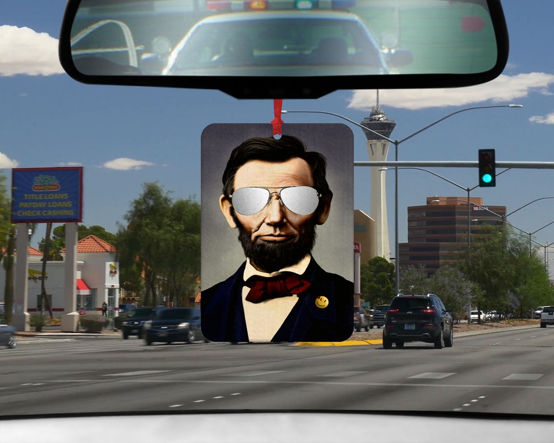 Abraham Lincoln Smiley Pin Badge Abroham Gangster Sunglasses Car Air ...